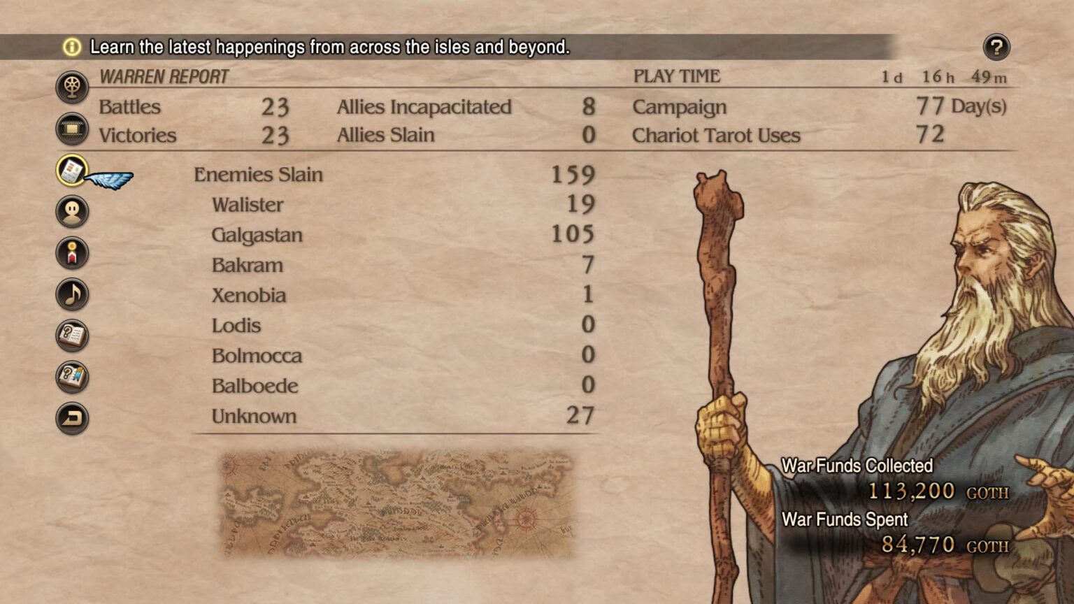 Tactics Ogre: Reborn Shows Warren Report, Side Content - RPGamer